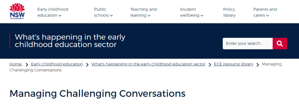 NSW Dept of Education – Early Childhood Education – ECE Resource ...