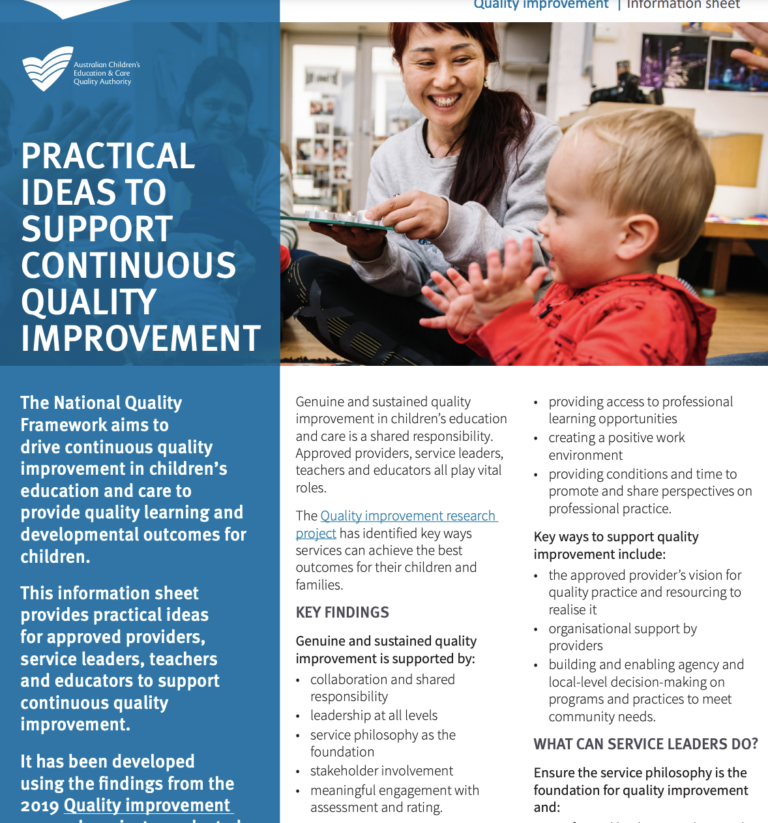 ACECQA – Practical ideas to support continuous quality improvement ...