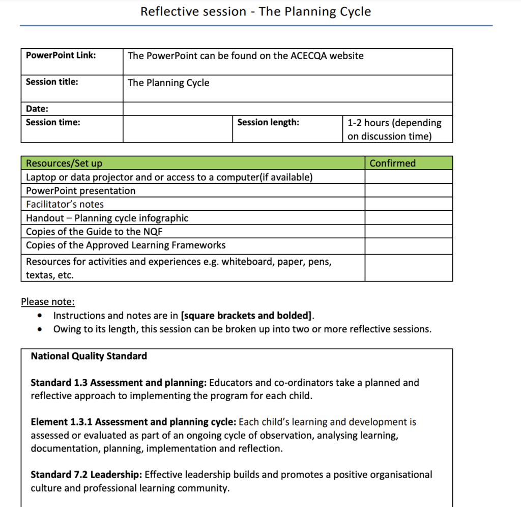 ACECQA What Is Critical Reflection Speaking Notes Early
